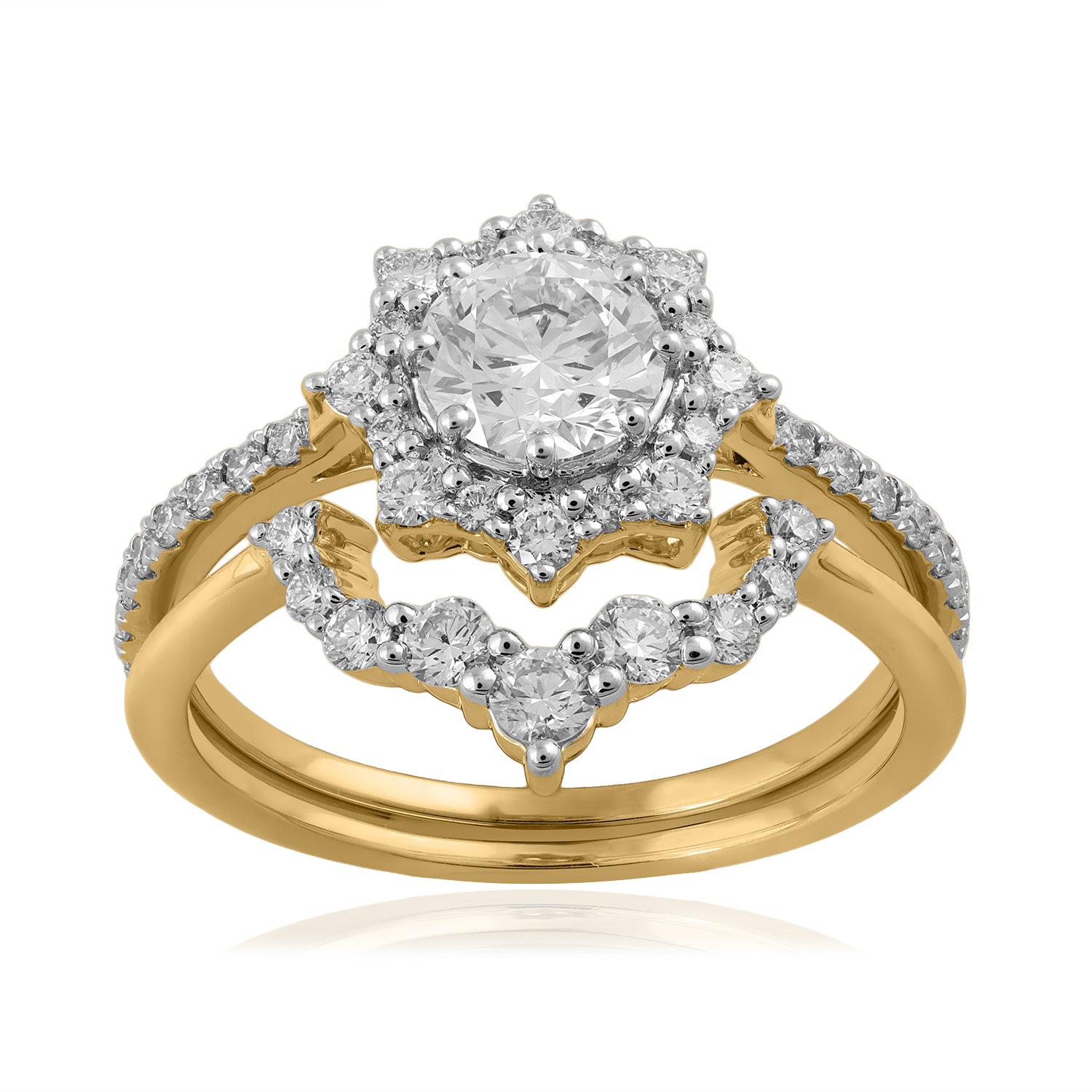 14K YG Cluster Diamond Ring- 1pc – RB Diamond Jewellers