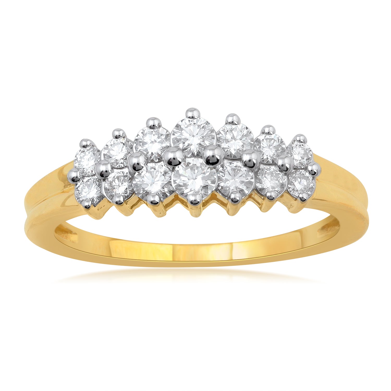 18K YG Cluster Diamond Ring- 1pc – RB Diamond Jewellers
